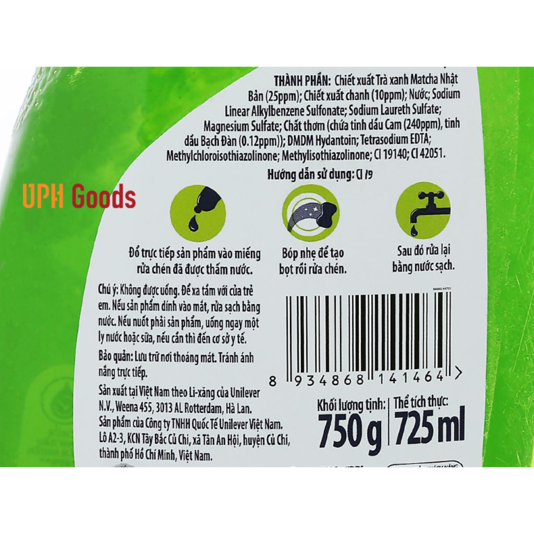 Sunlight matcha dishwashing liquid – 725ml/750g – UPH Goods
